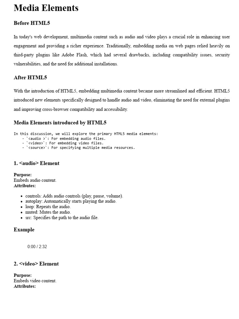 Media Elements | PDF