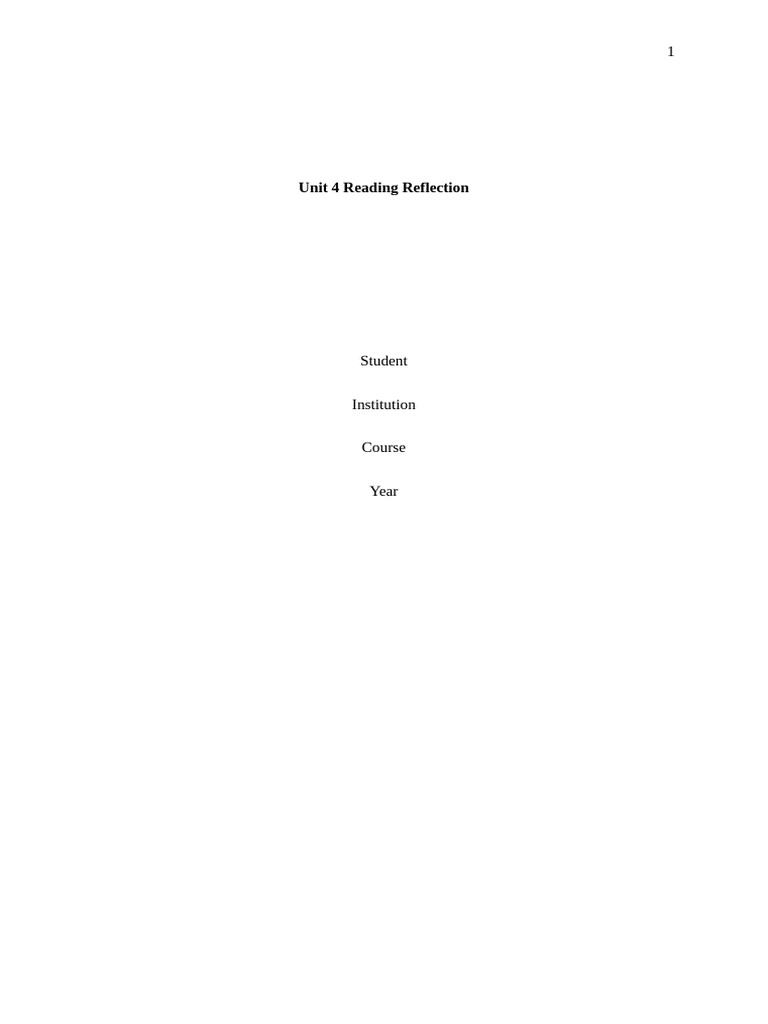 Unit 4 Reading Reflectionedited | PDF | Sustainability | Natural ...