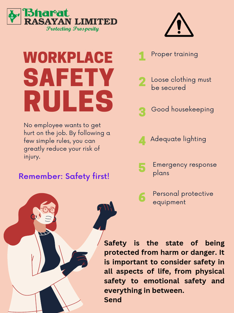 Blue Red Clean & Corporate Workplace Health & Safety Rules Health Explainer Poster | PDF