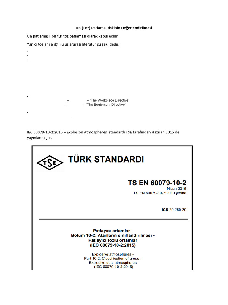Toz Patlaması Riskinin Değerlendirilmesi | PDF