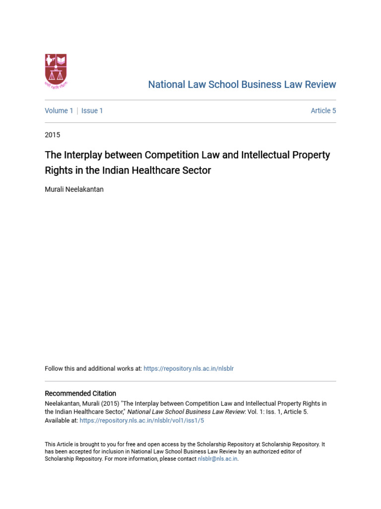 The Interplay Between Competition Law and IntellectualProperty R | PDF ...