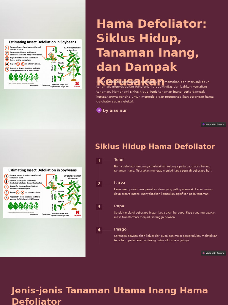 Hama Defoliator Siklus Hidup Tanaman Inang Dan Dampak Kerusakan | PDF ...