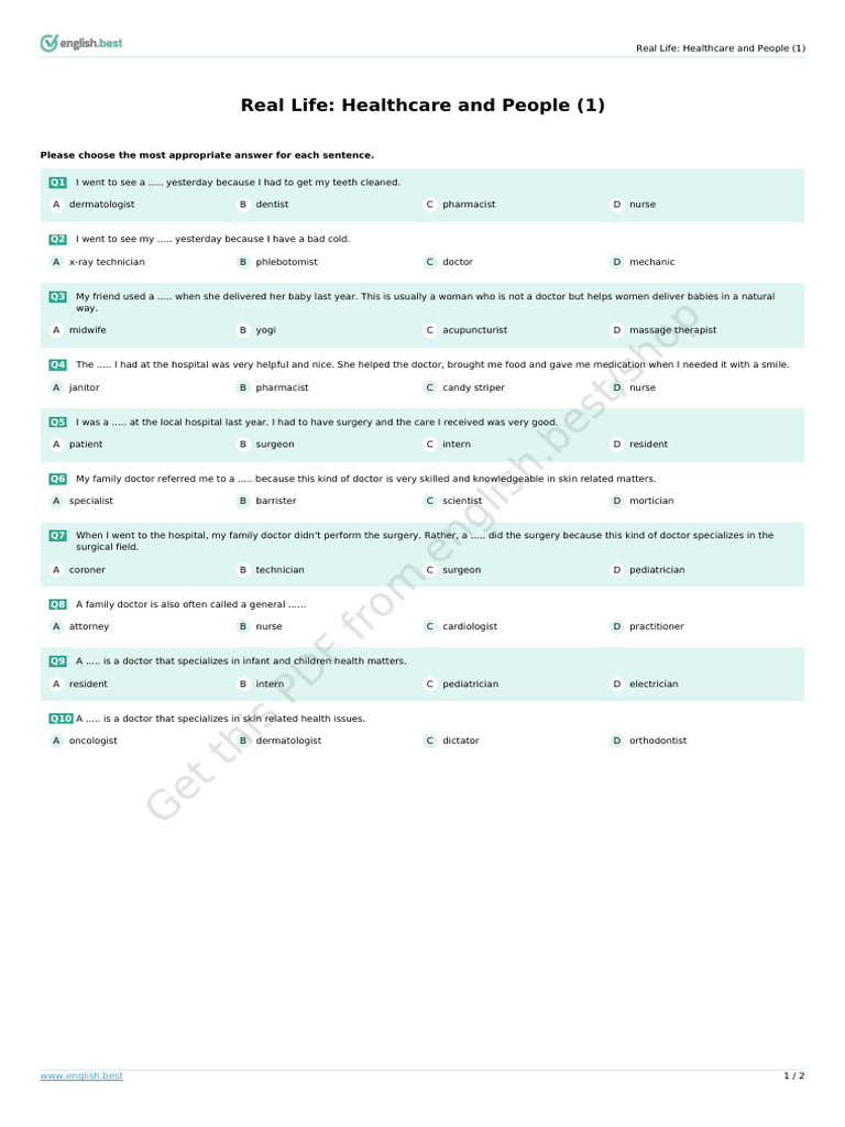 Real Life - Healthcare and People | PDF | Physician | Surgery