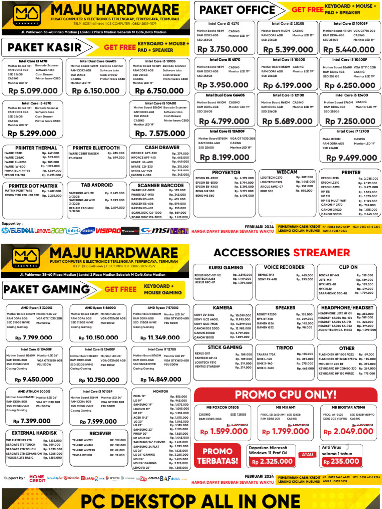 Brosur PC Februari New | PDF | Intel | Solid State Drive