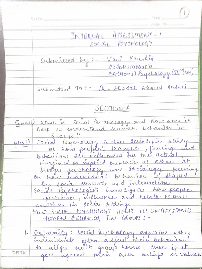 Social Psychology (IA) | PDF