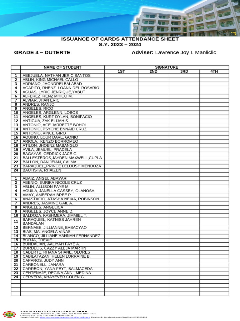 2023 Q1 PTC Attendance Cards | PDF