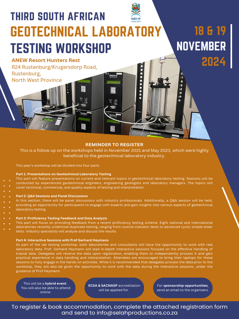 Geotechnical Lab Testing Workshop 2024 | PDF | Science & Mathematics ...