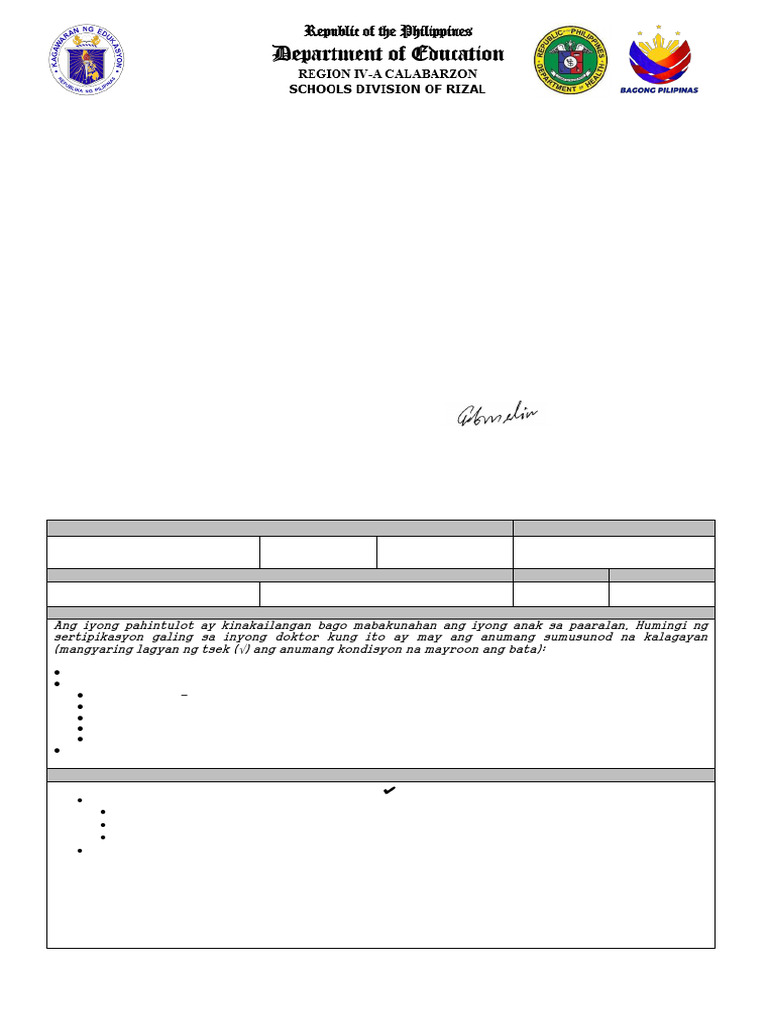 Parental Consent Back To Back 1 | PDF