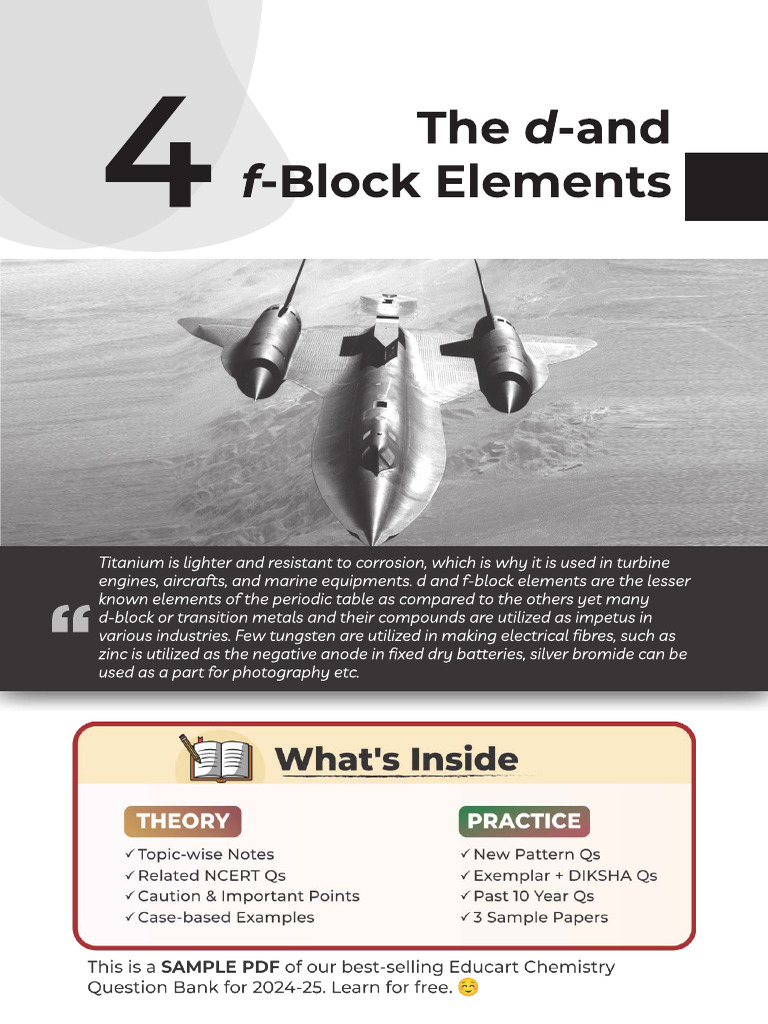 d-Block and f-Block Elements Overview | PDF | Transition Metals ...