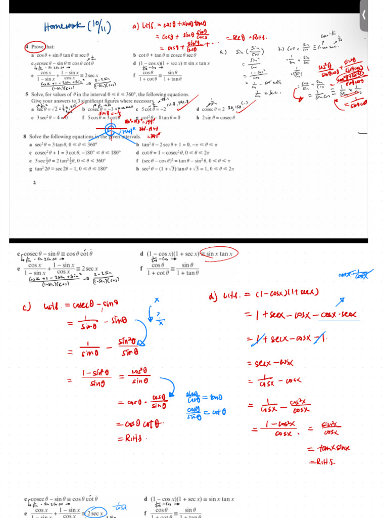 Trigonometric Reciprocal Identities | PDF