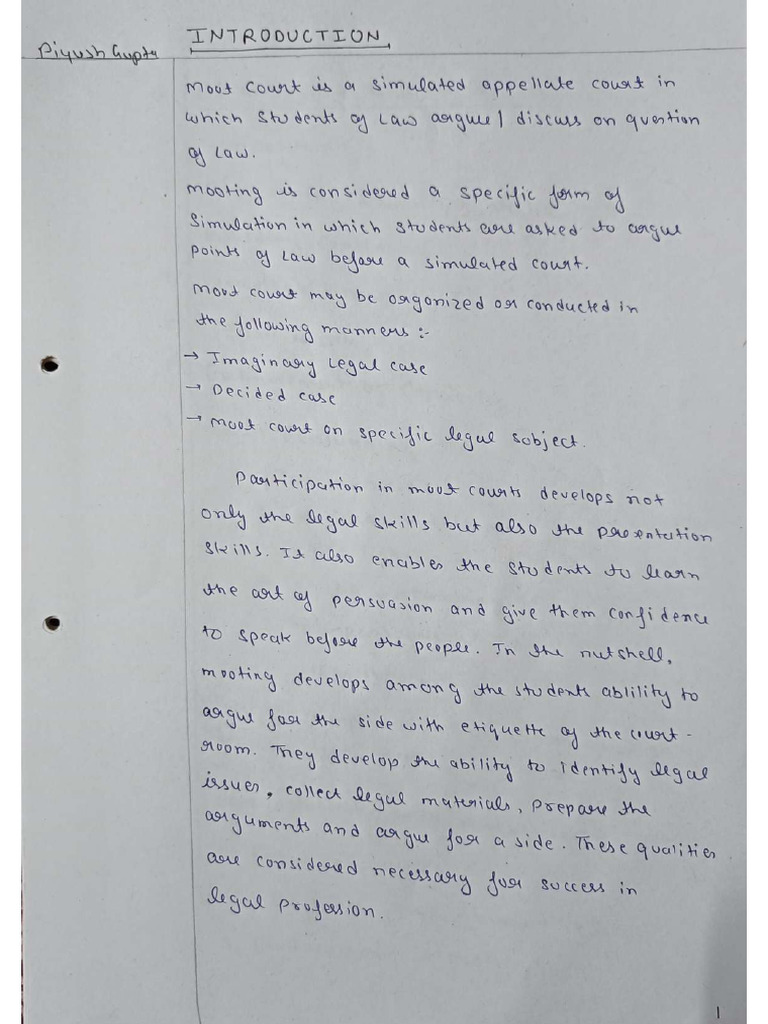 Moot Court - Practical File | PDF