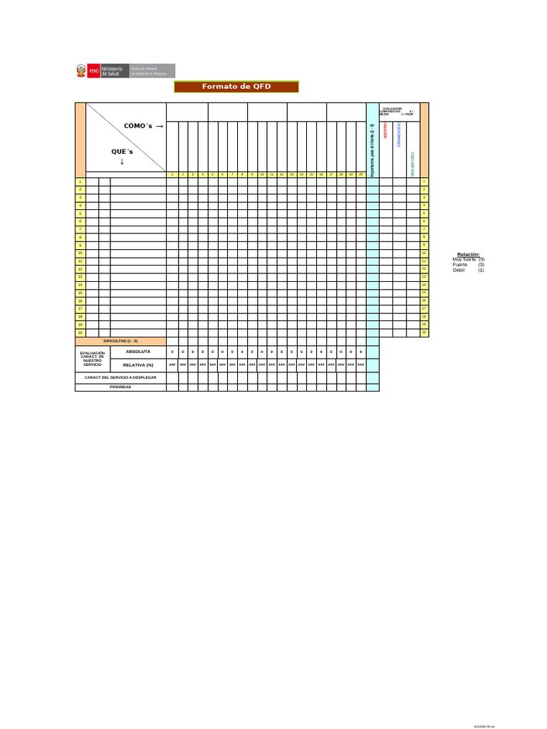 Formato de QFD: CÓMO S | PDF