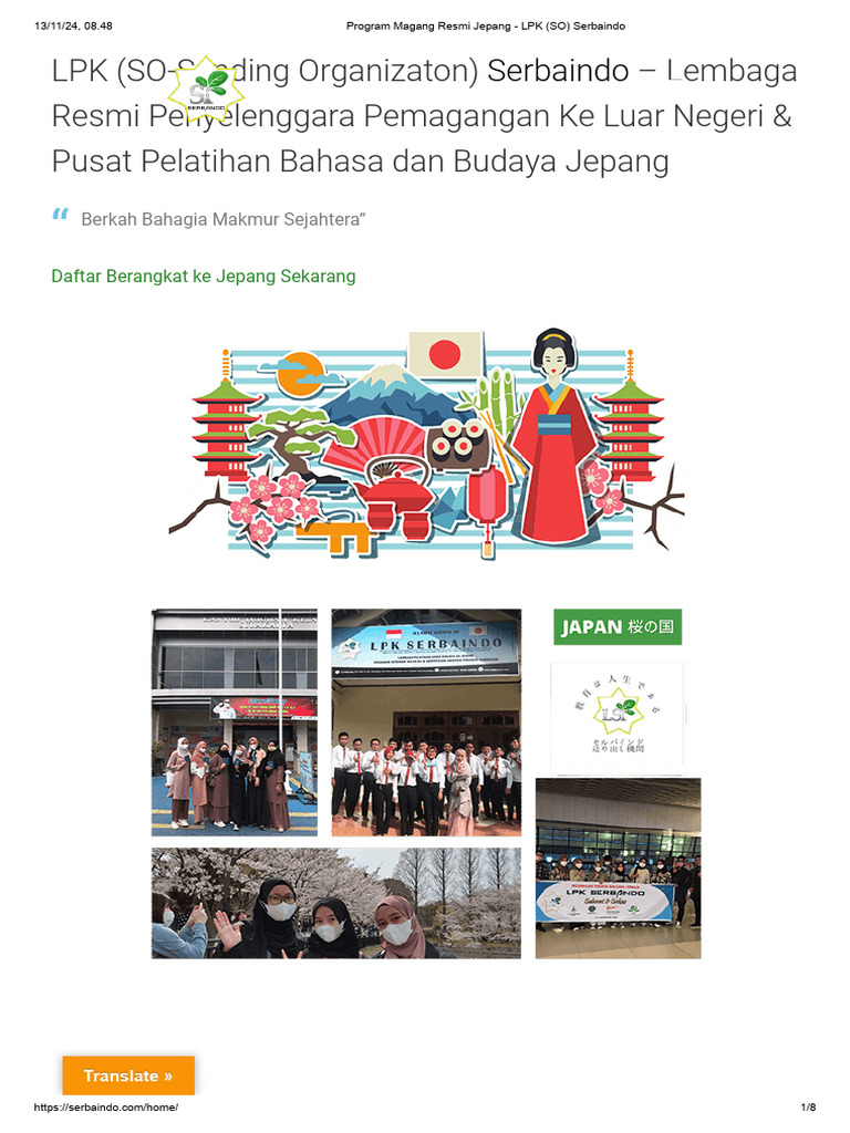 Program Magang Resmi Jepang - LPK (SO) Serbaindo | PDF | Bisnis | Pengelolaan Keuangan & Uang