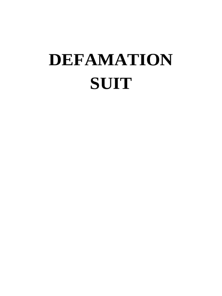 DEFAMATION & LEGAL NOTICE | PDF | Defamation | Lawsuit