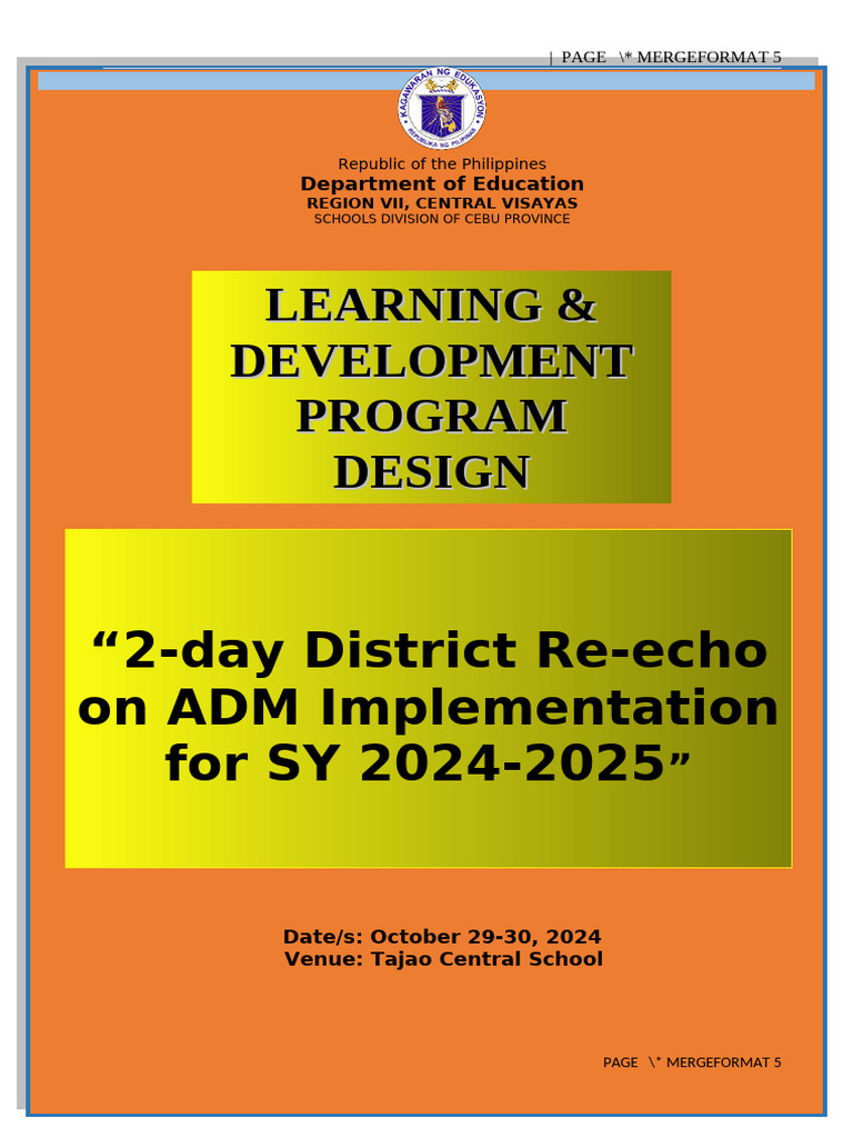 ADM Implementation Training at Tajao | PDF