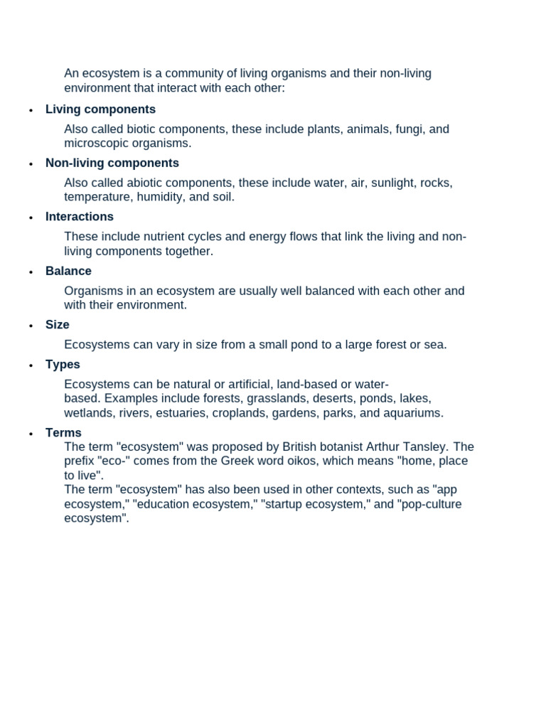 An Ecosystem | PDF | Science & Mathematics