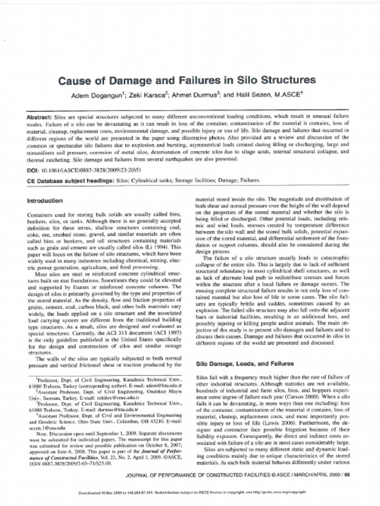 Failures in Silo Structures | PDF