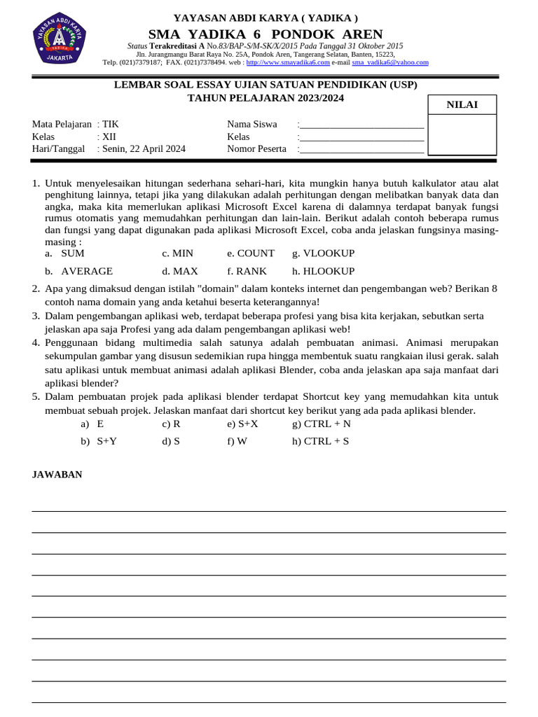 Soal USP | PDF | Bisnis
