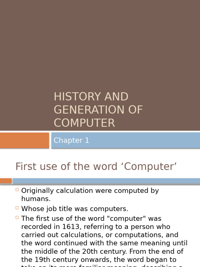 History and Generation of Computer | PDF | Computer Data Storage ...