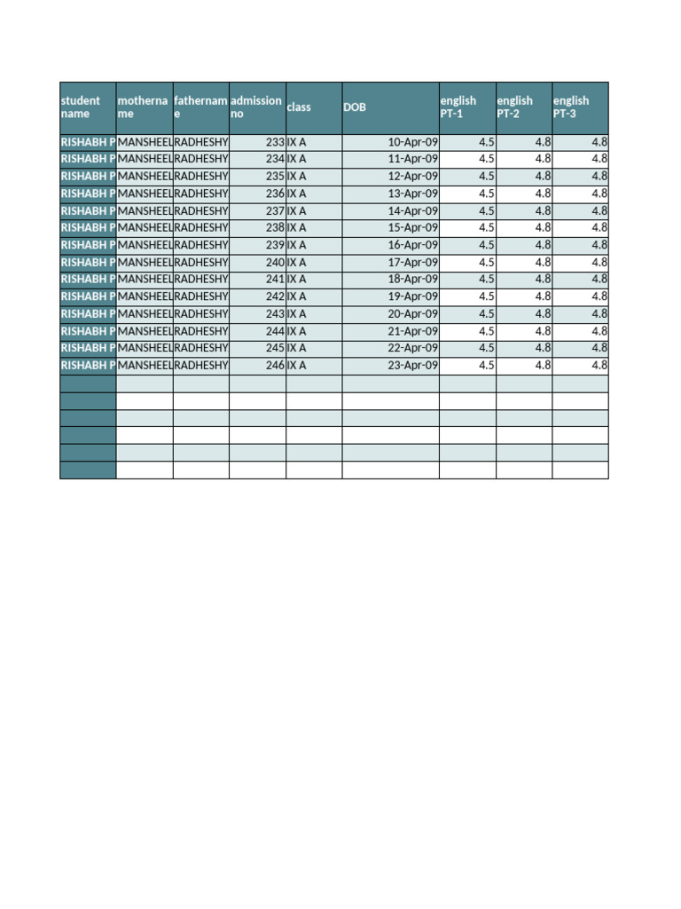 Mail Merge Copy of 9th Marksheet | PDF