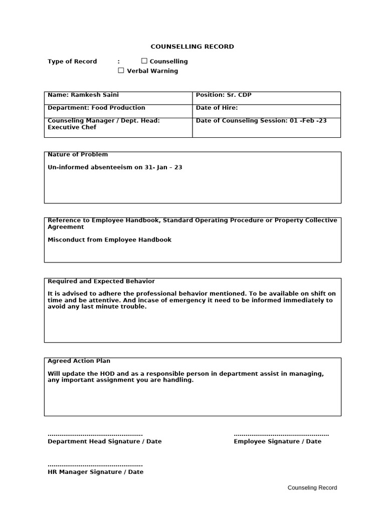Counselling Record - Ramkesh | PDF | Career & Growth