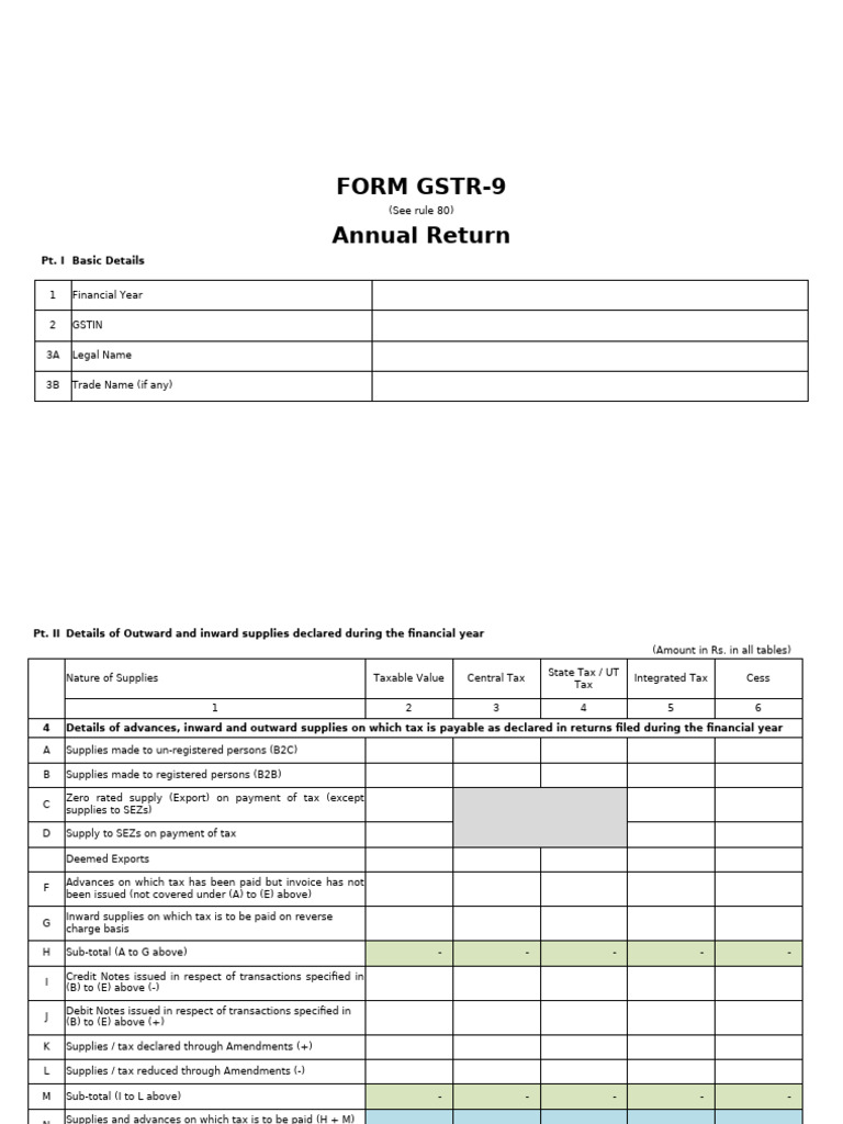 GSTR_9 updated | PDF | Taxes | Payments