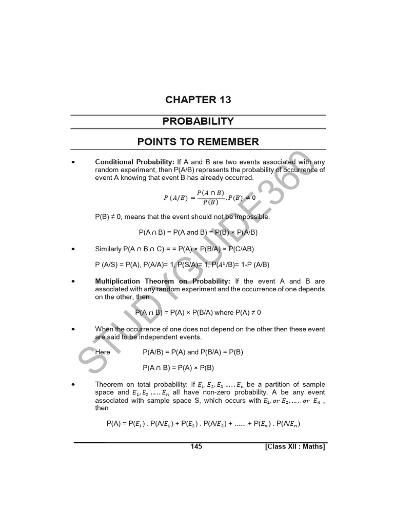 Probability Concepts and Formulas Guide | PDF | Probability Theory | Statistical Theory