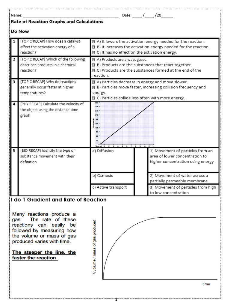 Year 10 20241106 Graphs Showing Progress of Reactions | PDF | Reaction ...