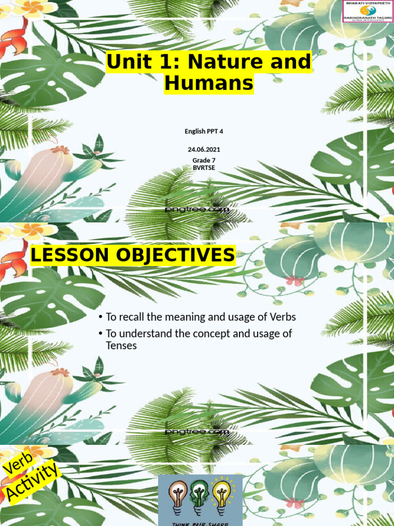 Grade 7 Unit 1 Nature and Humans PPT 4 Grammar Tenses | PDF ...