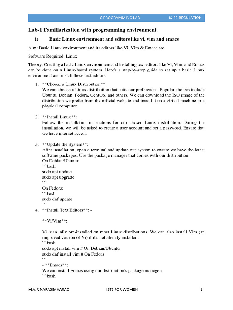 CP Lab Record | PDF | Linux | Integrated Development Environment