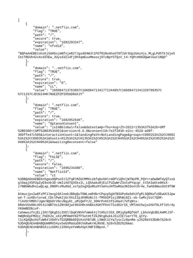Netflix Cookie Data Overview | PDF | Computers