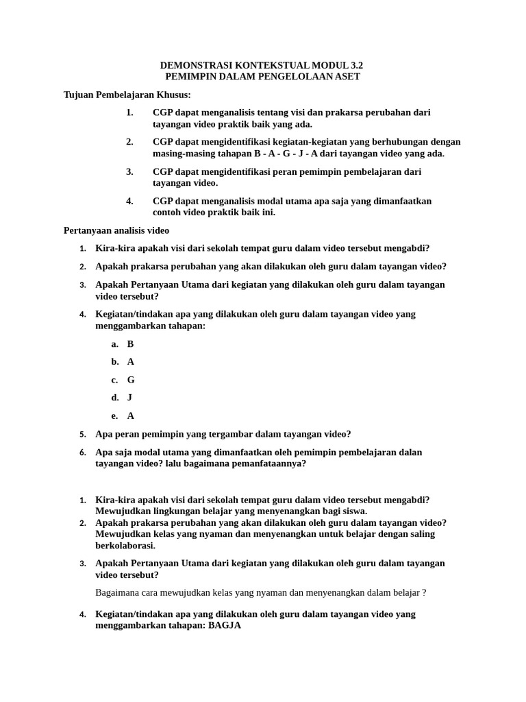 Demonstrasi Kontekstual Modul 3 | PDF | Karier & Perkembangan