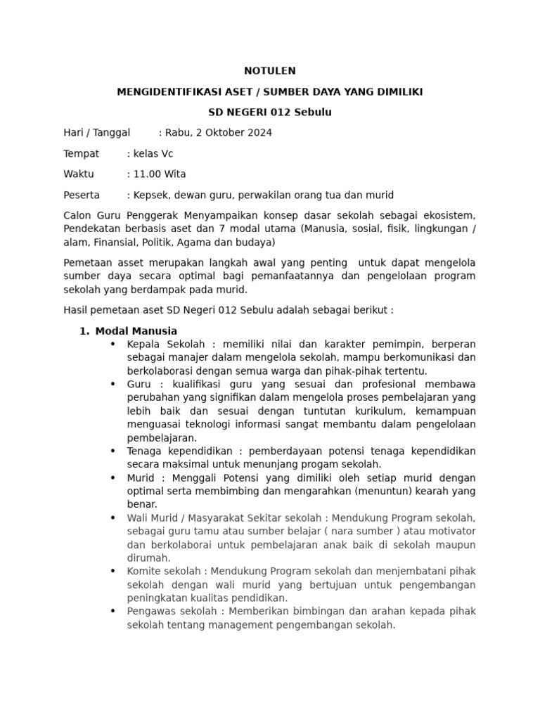 Notulen Hasil Rapat | PDF | Karier & Perkembangan | Kesehatan Holistik