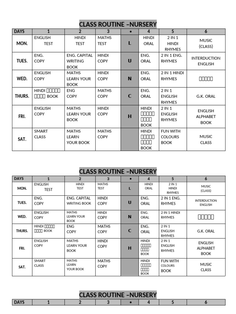 2024 Classwise Routing NUR | PDF