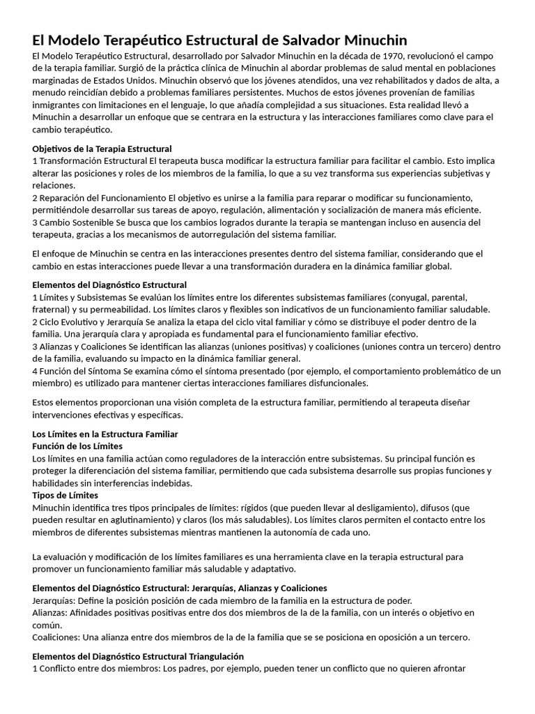 Terapia Familiar Estructural de Minuchin | PDF | Las emociones ...