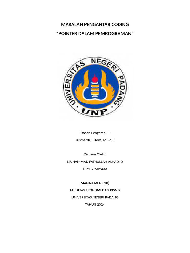 Muhammad Fathullah Alhadiid Tugas Makalah Pengantar Coding | PDF | Komputer | Teknologi & Rekayasa