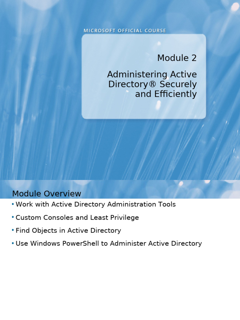 Administering Active Directory® Securely and Efficiently | PDF | Active Directory | Microsoft ...