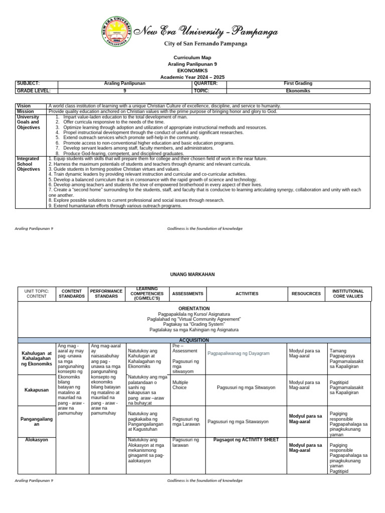 Curriculum Map AP9 | PDF