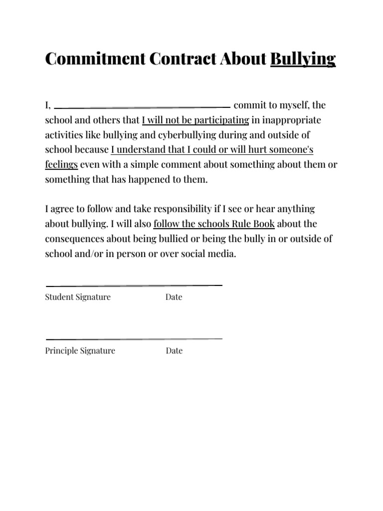 Commitment Contract | PDF