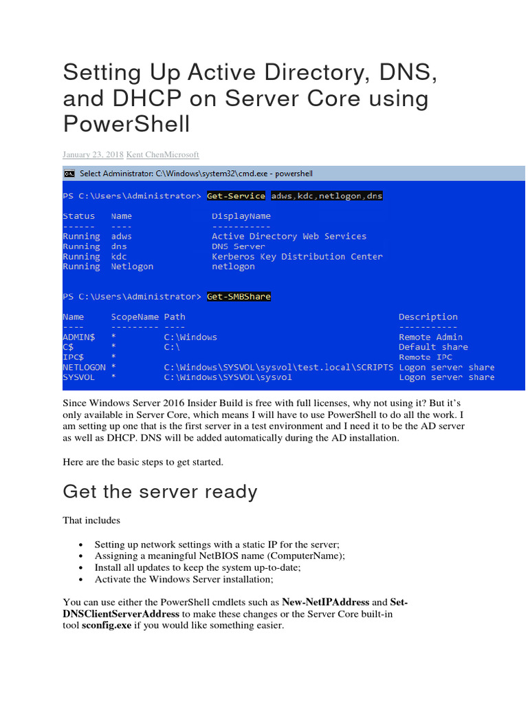 Setting Up Active Directory, DNS, and D.. | PDF | Active Directory | Domain Name System