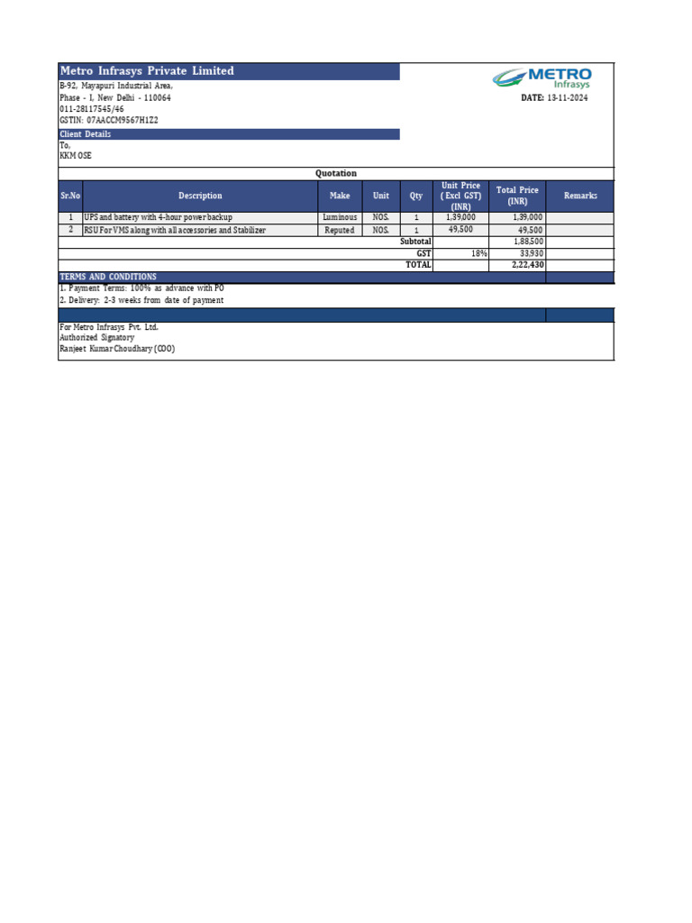 Quotation - KKM OSE | PDF