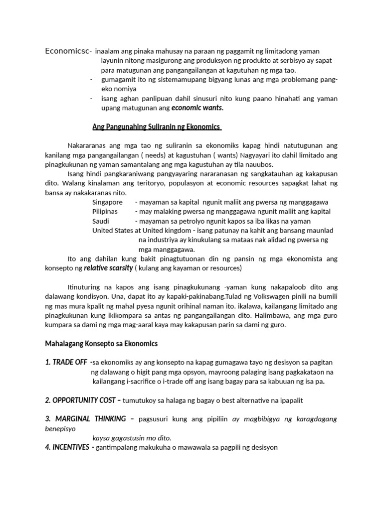 Economicsc Mod 1 | PDF
