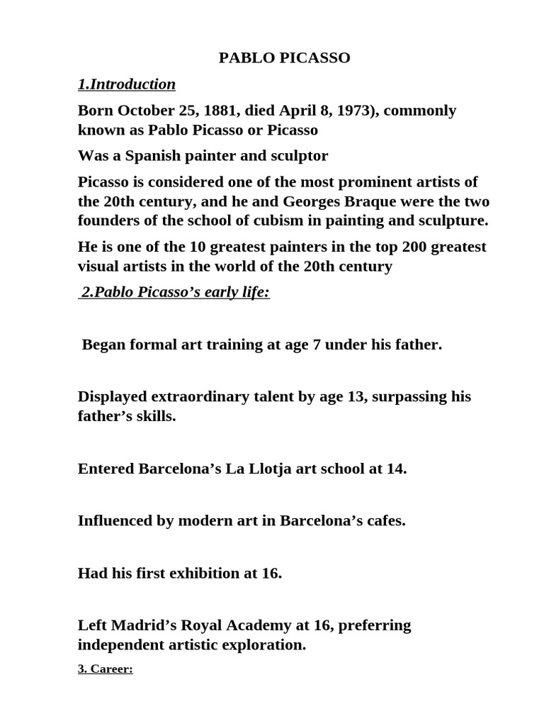 Pablo Picasso | PDF