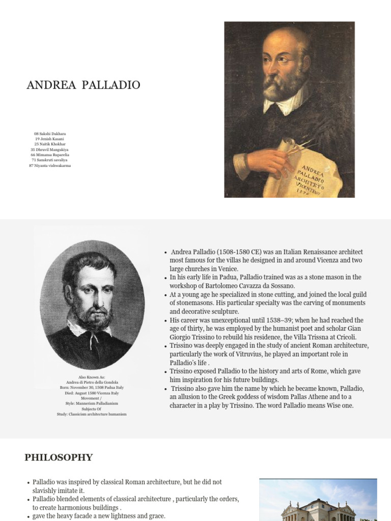 Andrea Palladio: Architect of the Renaissance | PDF | Architectural ...