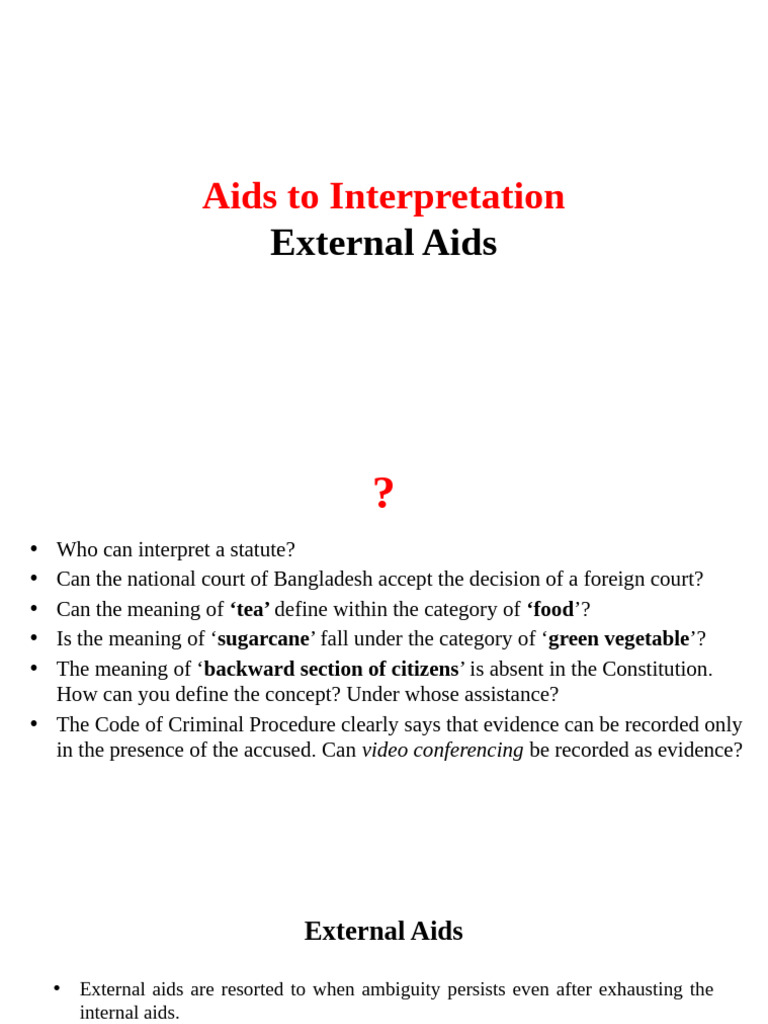 4.2 External Aid | PDF | Statutory Interpretation | Governance