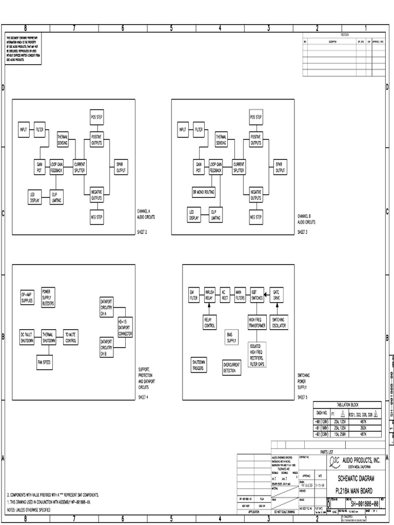 QSC PL218A Schematics | PDF