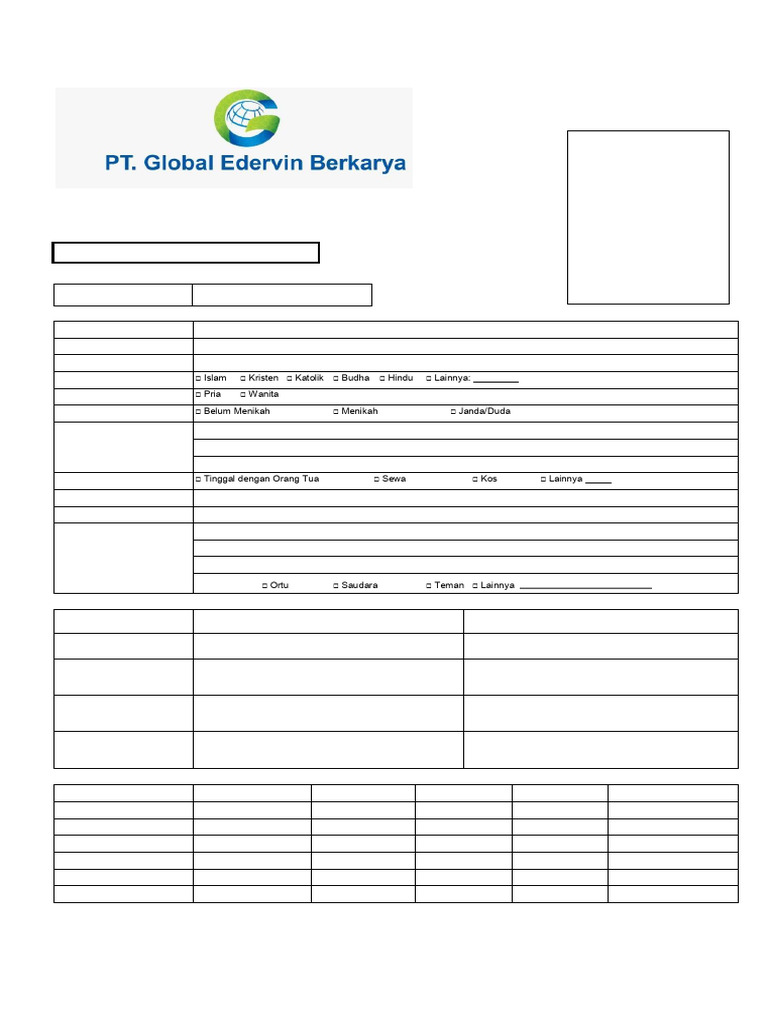 Applicant Form - PT. GEB | PDF