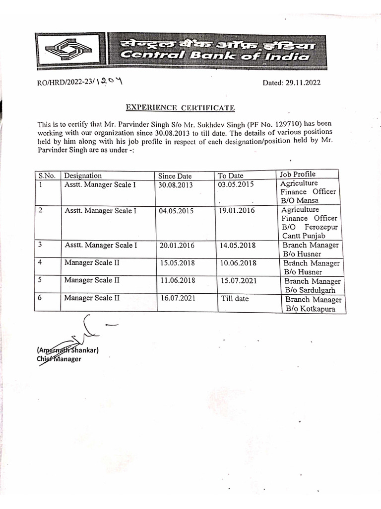Exp Certificate Bank | PDF