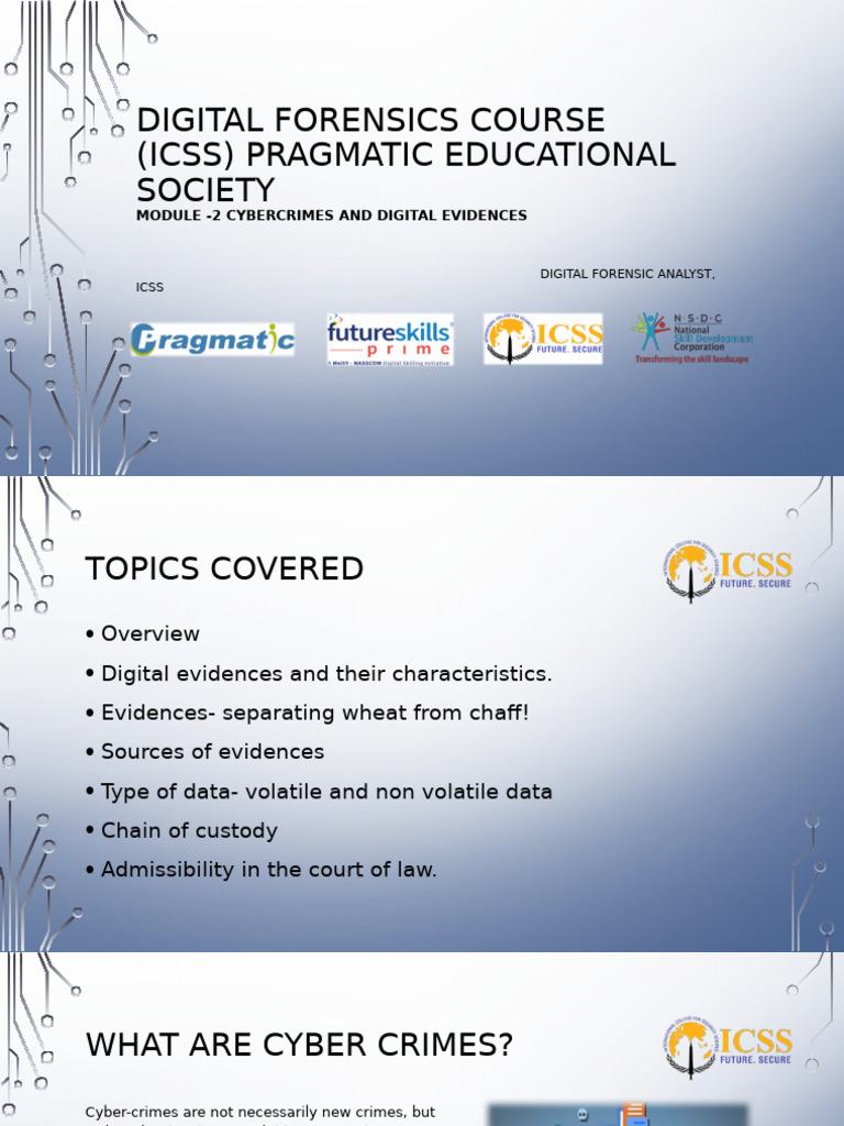 Digital Forensics Course (Icss) Pragmatic Educational Society | PDF | Cybercrime | Malware