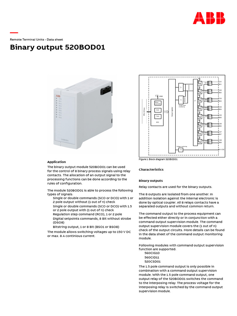 520BOD01_DS_en | PDF | Relay | Input/Output